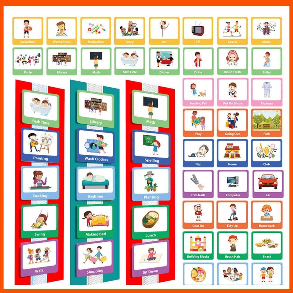 Kids Visual Schedule Cards Learning Materials for Children Early ...