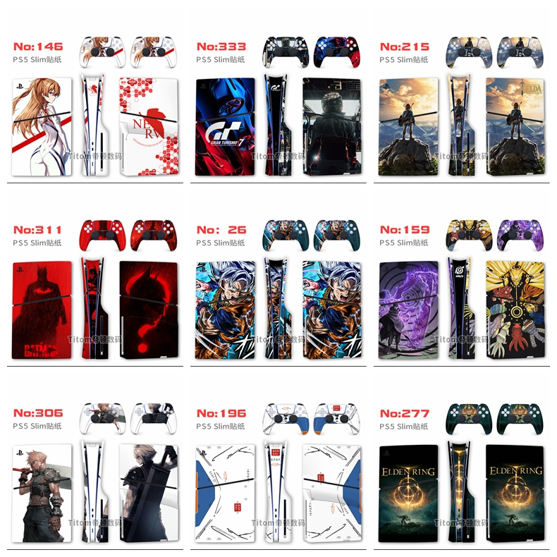 50 Colors Skin Sticker Compatible with Sony Playstation 5 Slim Disc ...