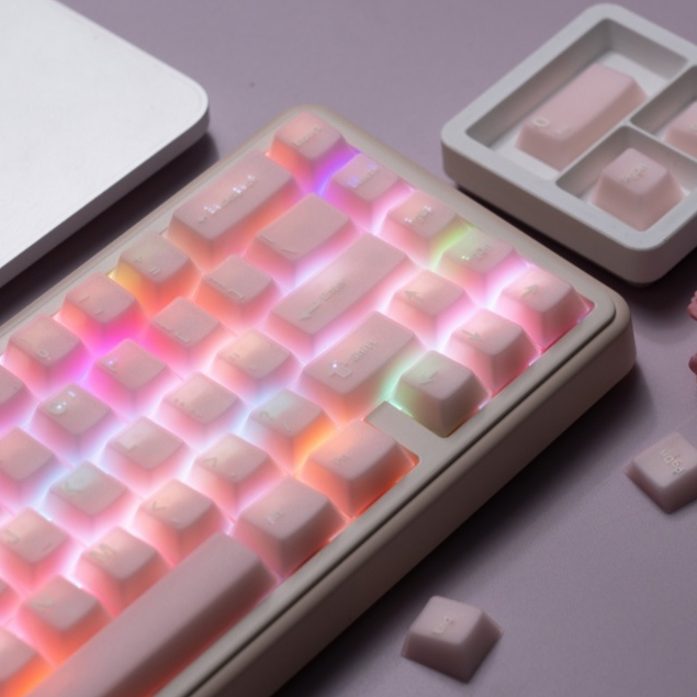 121 Keys Pink Jade Double Shot PBT Keycaps for Cherry Gateron MX ...