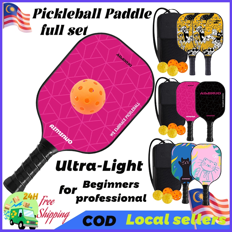 Pickleball Paddle Set with Pickleball Rackets Lightweight Glass Fiber ...