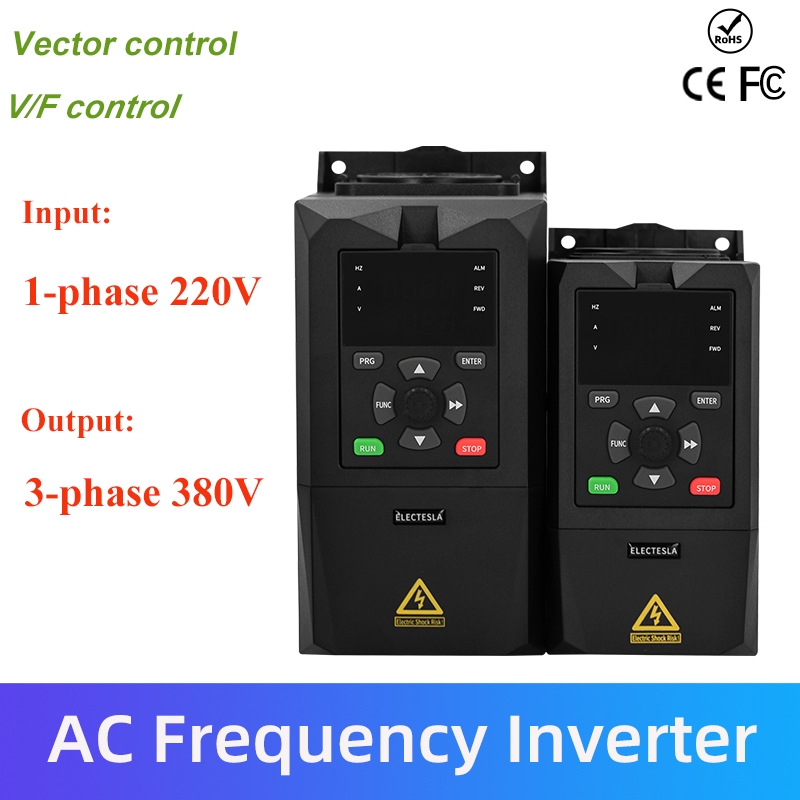 VFD Inverter Variable Frequency Drive 0.75KW/1.5KW/2.2KW Frequency Inverter 220v to 380v AC ...