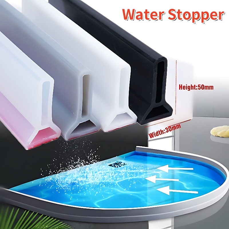 Ready Stock 5cm Height Bathroom Shower Water Blocking Strip Kitchen ...