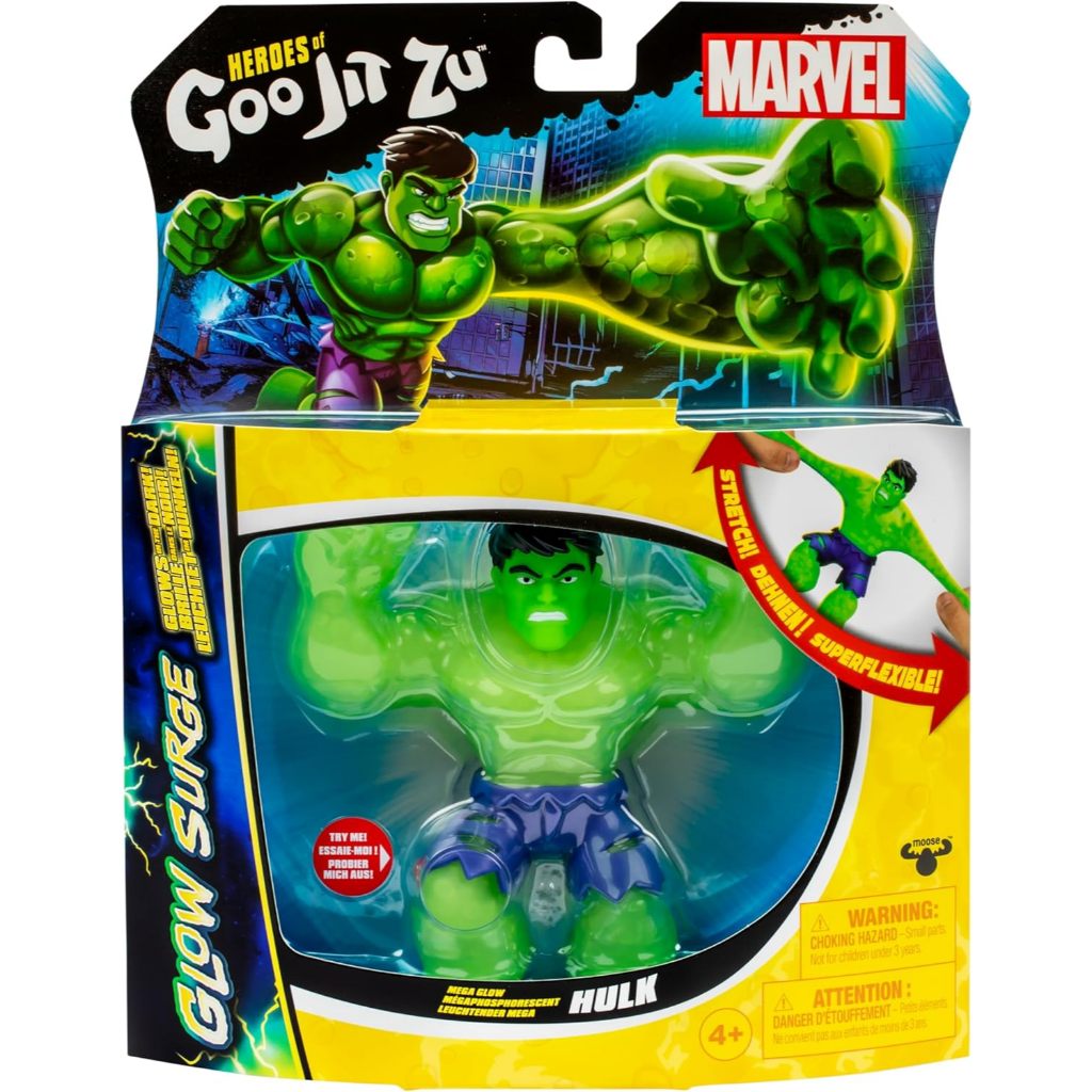 Heroes of Goo Jit Zu Glow Surge, Mega Glow Hulk, Super Stretchy Goo ...