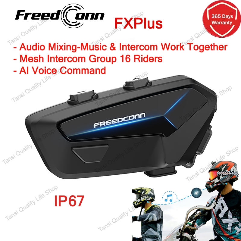 【Authentic】2025 New Freedconn FX Plus Mesh Intercom Auto-Reconnect Group 16 Riders AI Voice ...