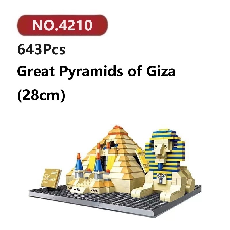 Giza Pyramids Egypt Building Blocks 643 Pcs WANGE Architecture Bricks ...