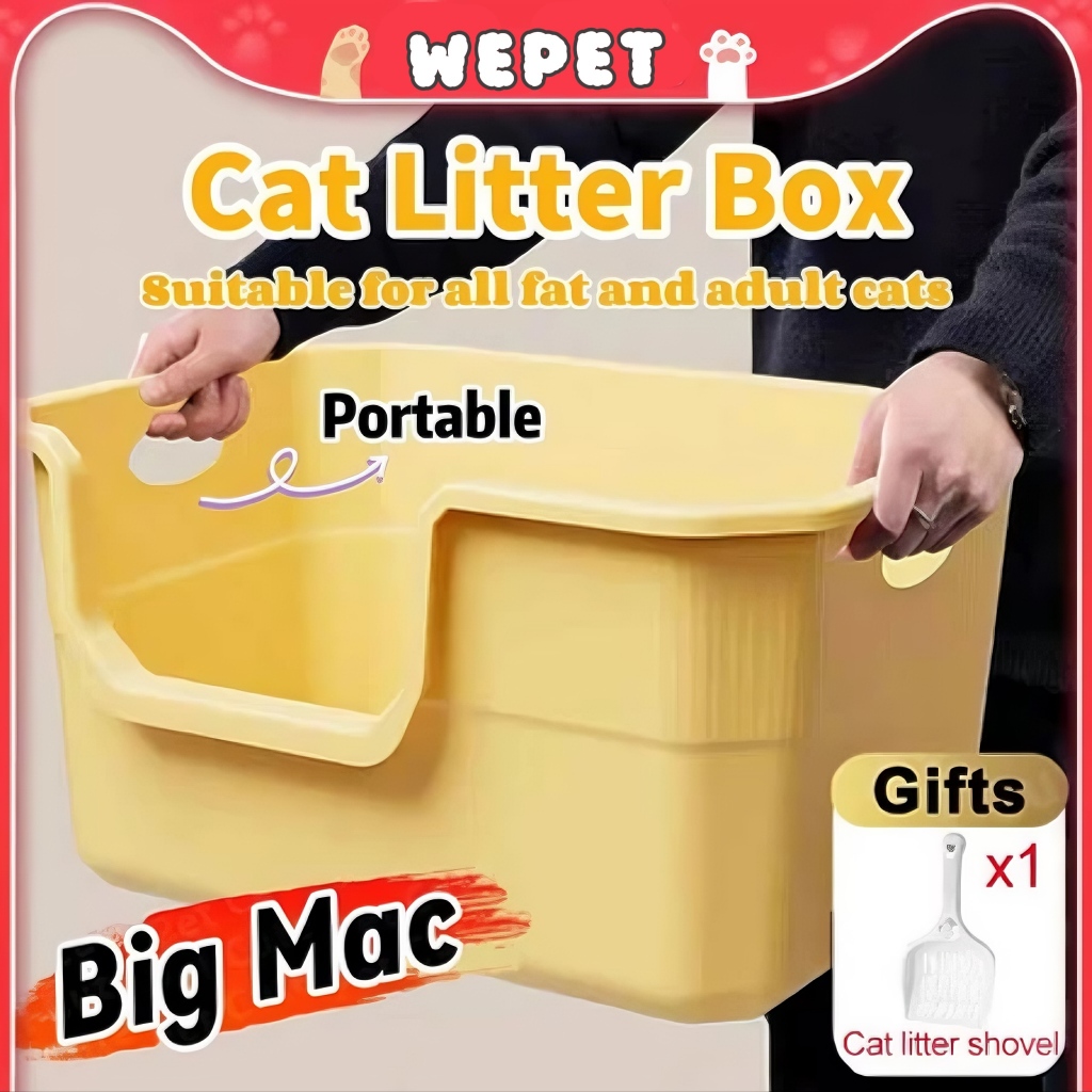 READY STOCK Cat Toilet Box Half Enclosed Litter Basin Bekas Pasir ...