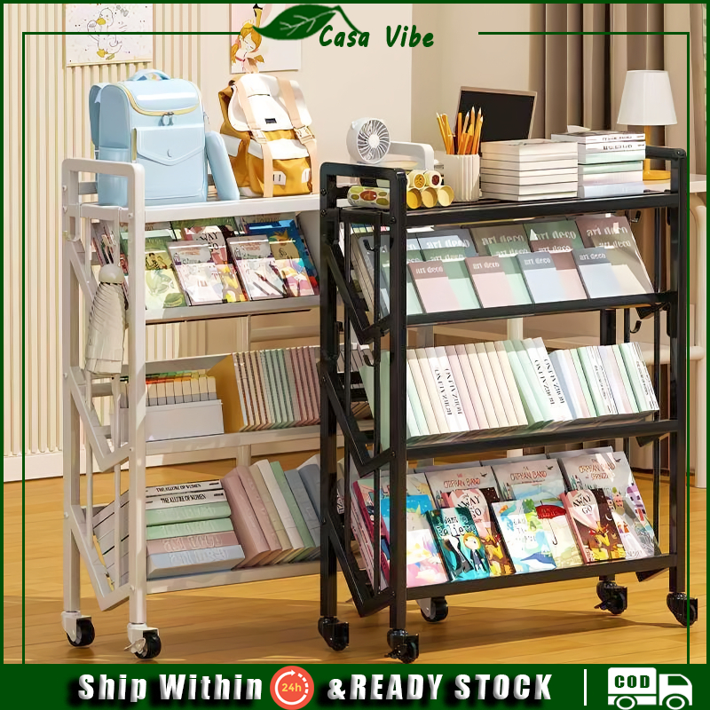 Bookshelf Rak Buku Kanak Kanak Almari Buku Steel Metal Book Rack Besi ...