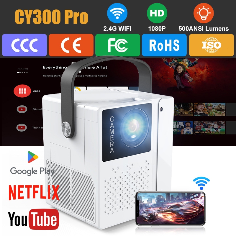 T2 Pro Mini Projector Portable Projector 4K Support Full HD Outdoor ...