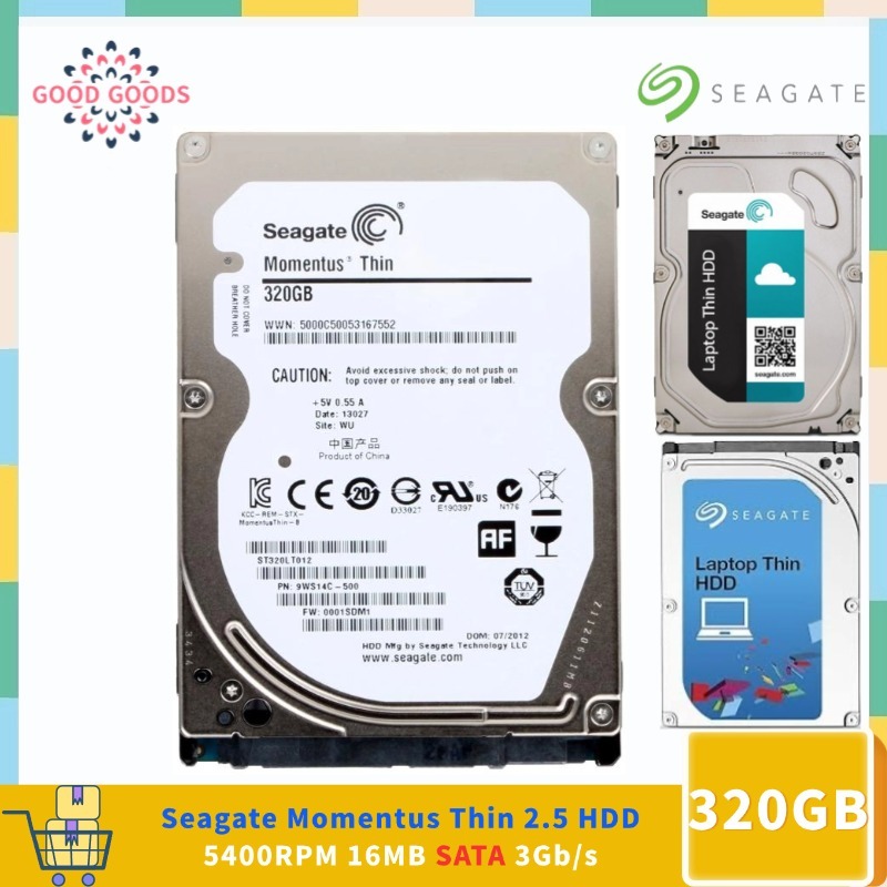 Seagate Momentus Thin 2.5 HDD ST320LT012 320GB 5400 RPM 16MB Cache SATA 3.0Gb/s 7mm Internal ...