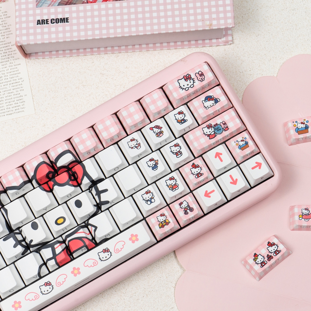 hello Kitty Keycap Pink PBT Cherry profile Side light through for ...