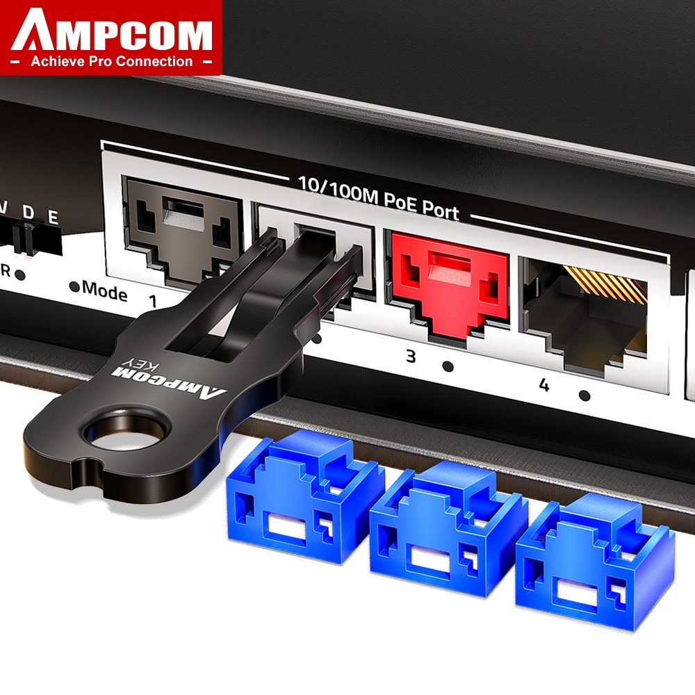 AMPCOM RJ45 Inserts Lock with Key, Dust-proof Network Plug Connector ...