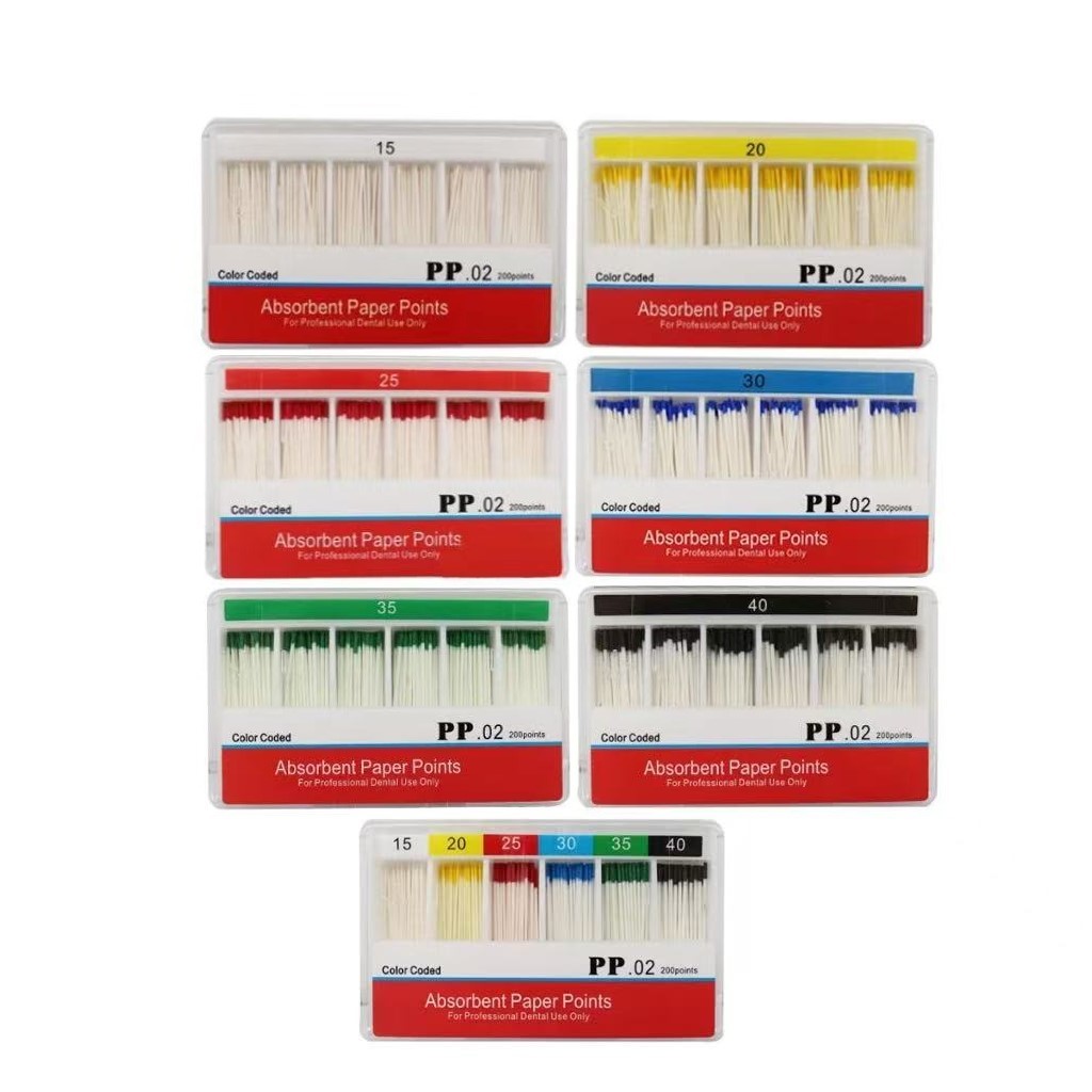 02# Taper Dental Endodontic Absorbent Paper Points Sterile 7 Sizes ...