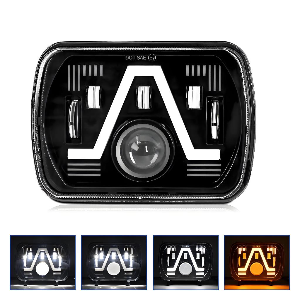 5x7 LED Headlights 400% Brighter | 6000K/3500K Dual Color | 4 Modes (Hi ...