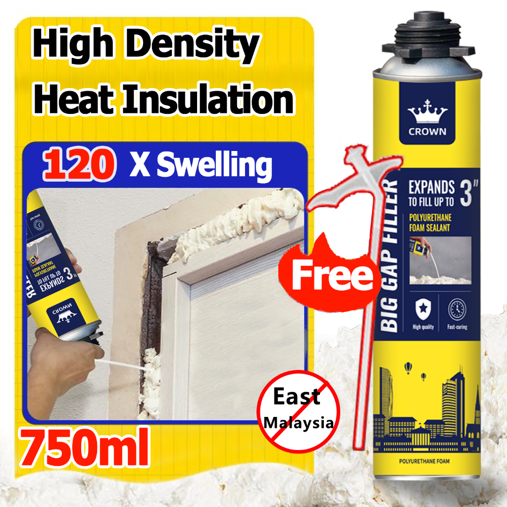 750ML Pu Foam Spray Form Tutup Lubang Dinding Expanding Foam No More ...