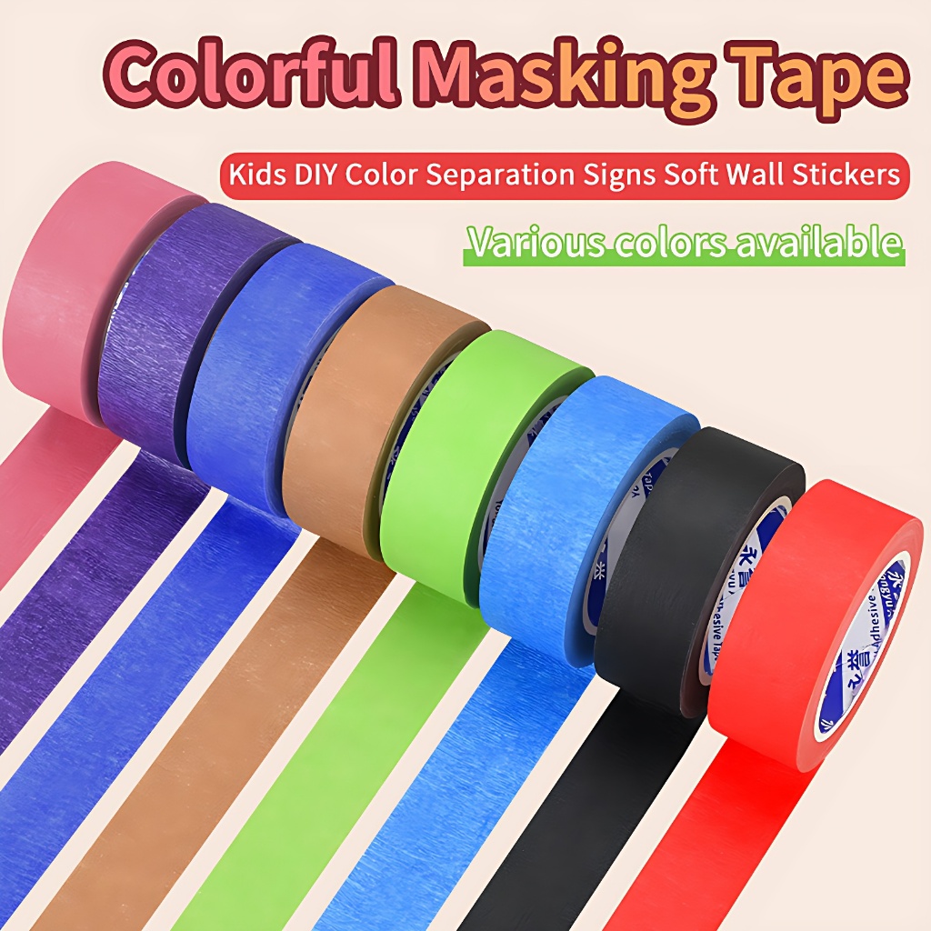 Decorative Colored Masking Tape Painter Label Marking Tape Craft Tape for Kids Craft School ...