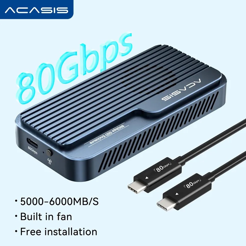 ACASIS 80Gbps M.2 NVMe SSD Enclosure Compatible with Thunderbolt 4/3 USB4 40Gpbs/USB4v2 80Gpb ...