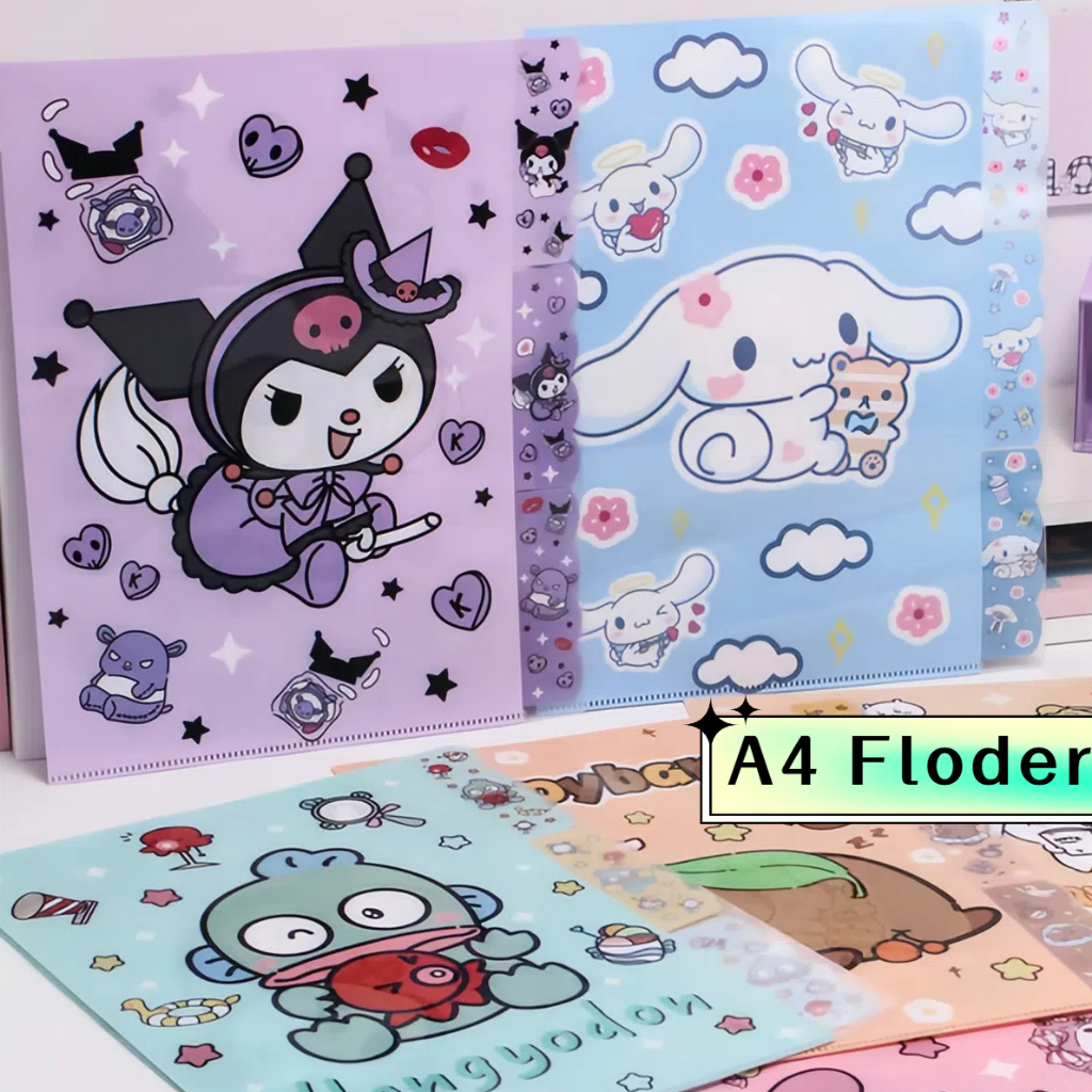 A4 File Folder Kuromi Exam Paper Organizers Bag Fail Folder Plastik ...