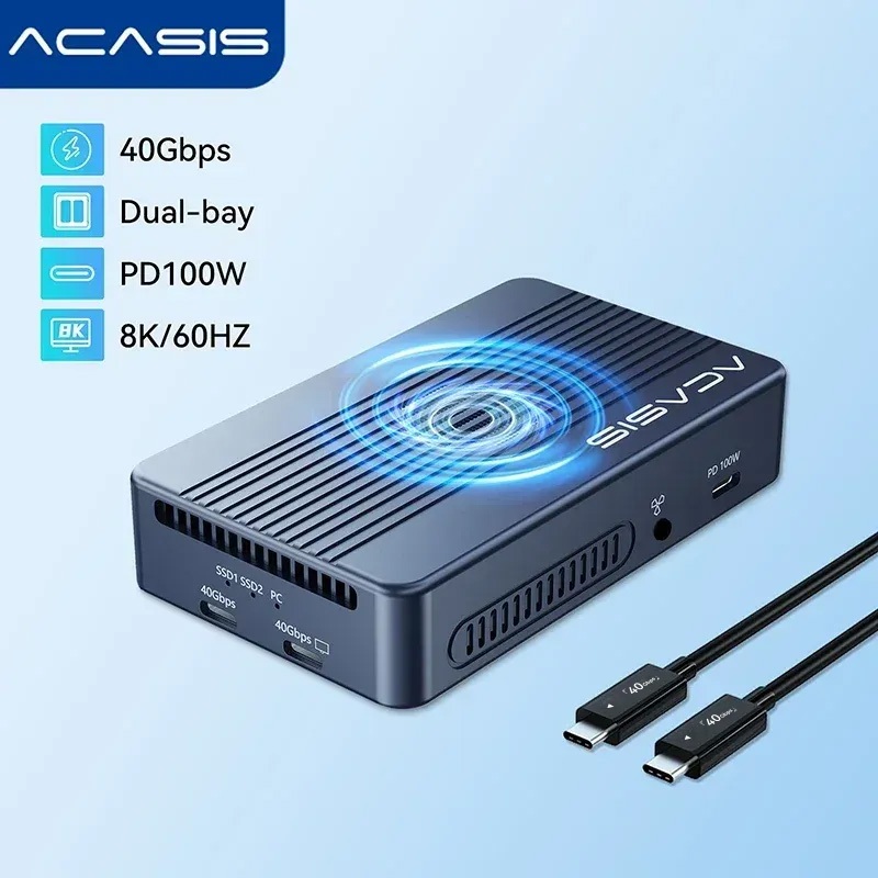 ACASIS 40Gpbs RAID Dual Bay Enclosure Compatible with Thunderbolt 4/3 M ...