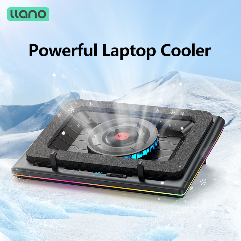 Llano V12 Laptop Cooling Pad RGB Turbo Fan 2800RPM Adjustable Stand ...
