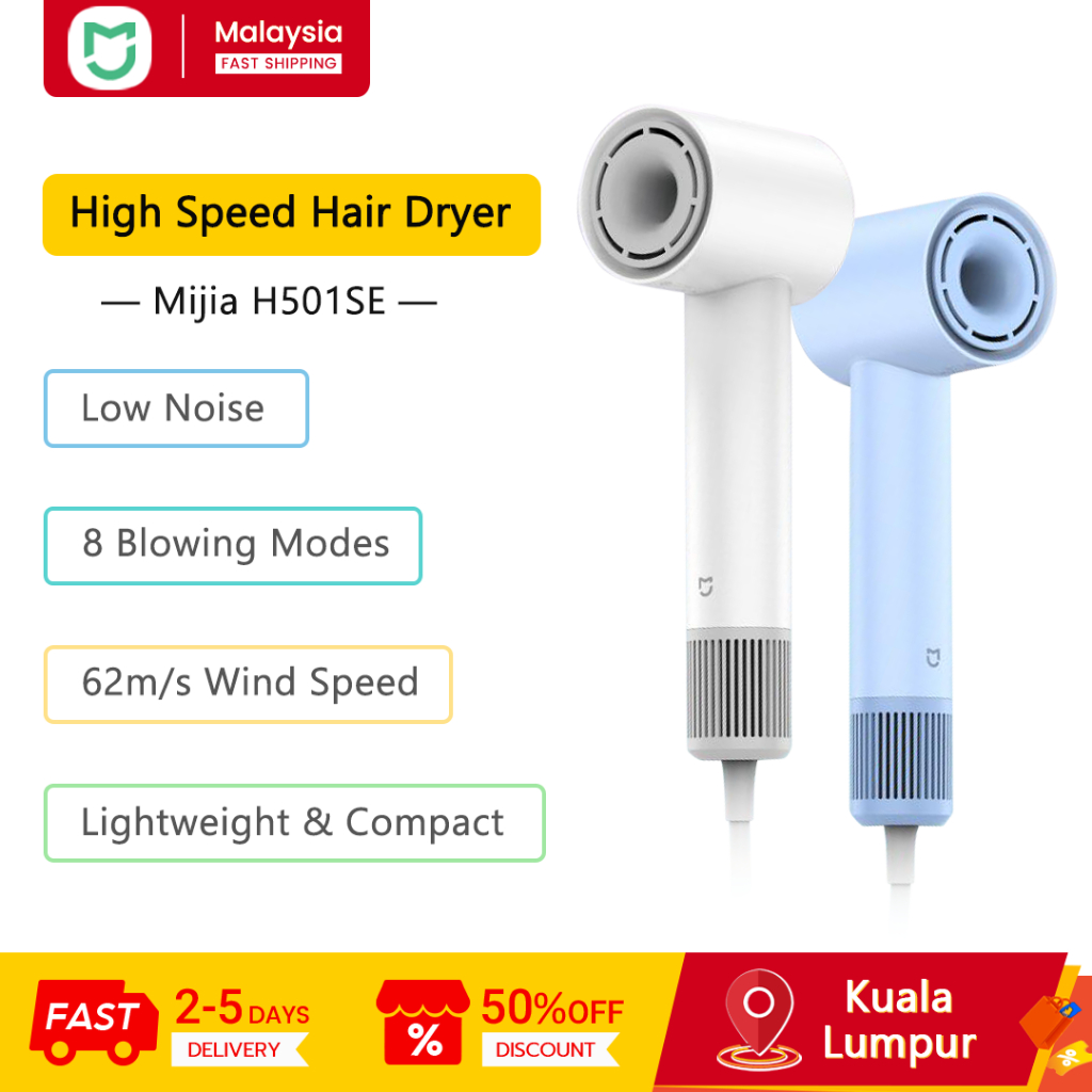 Xiaomi Mijia Hair Dryer H501 SE, High-speed Dry Hair, Constant Temperature Control, Pengering ...