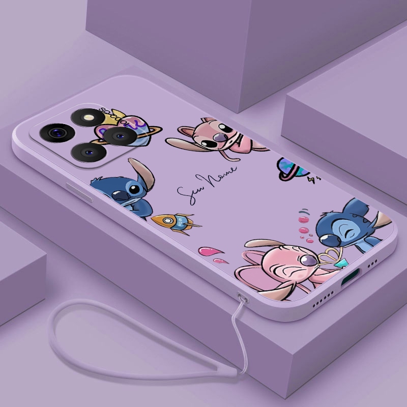 Honor 200 Smart Honor X7C Personalized Name Stitch Love Soft Silicone ...