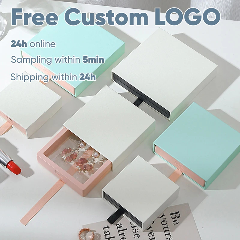 9X9X2cm Paper Packaging Gift Box Free Custom Logo Box Jewelry Pendant ...