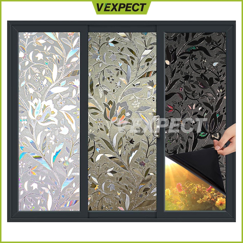 Window Glass Privacy Sticker, 3D Decorative Window Glass Film, Sun ...