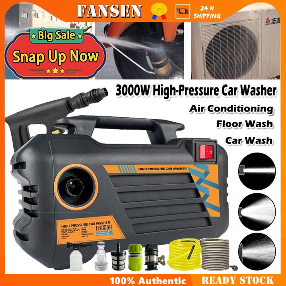 🔥MY Stock🔥3000W High Pressure Water Jet Car Wash Home Cleaner Spray Car Washer Automatic Water ...