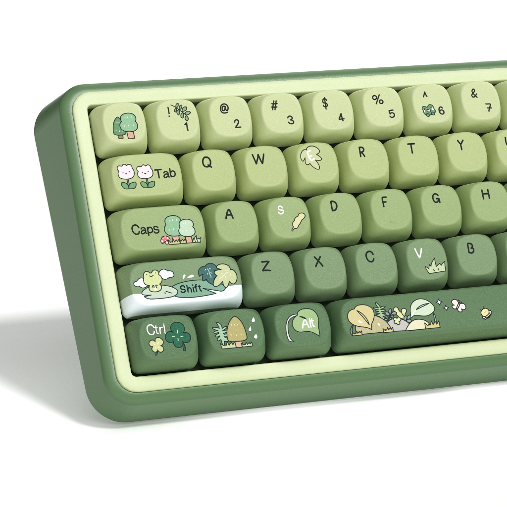 Womier PBT Keycaps MOA Keycaps Green Dye-Sublimation Custom Keyboard ...