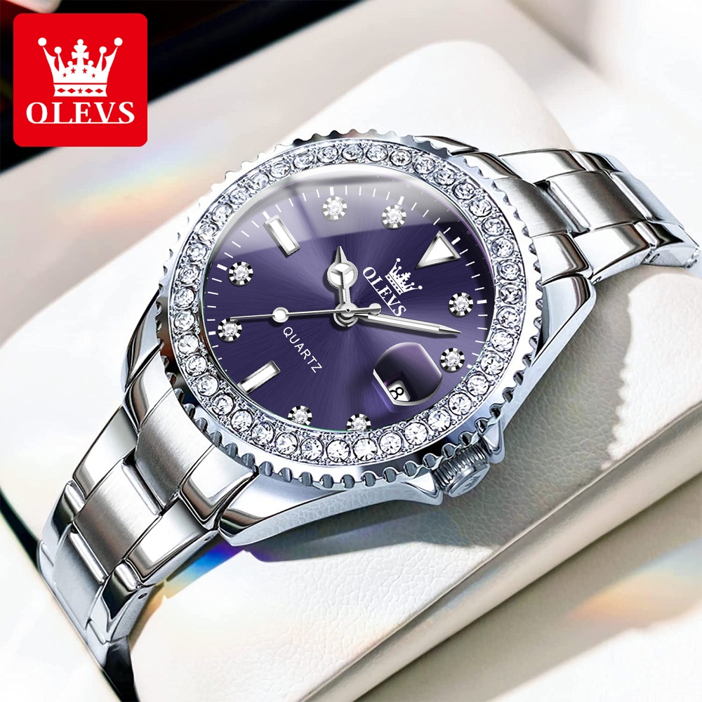 OLEVS Jam Tangan Perempuan Original Waterproof Quartz Stainless Steel ...