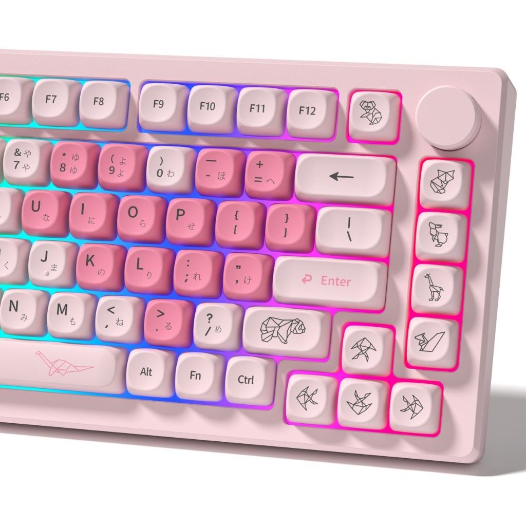 Womier PBT Keycaps 132 Keys MOA Profile Dye-Sublimation Pink Custom ...