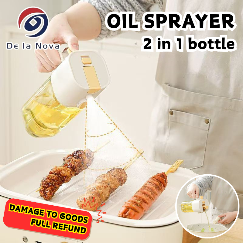 Delanova 580ML 2 in 1 bottle oil sprayer Multifunction Oil Spray Bottle ...