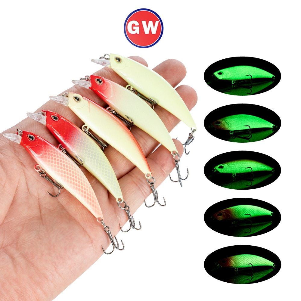 1PC Glow Fishing Lure 6.7cm/6g Sinking Minnow Luminous 3D Eyes Casting ...