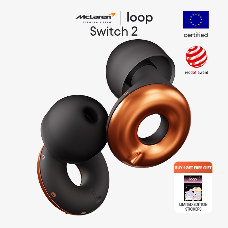 Loop Switch 2 Earplugs X McLaren F1 Team - 3 Noise Relief Modes for Ultimate Control | Flexible ...