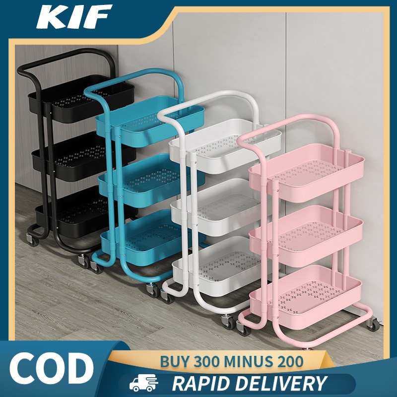 3~5 Layer Shelf Trolley Cart Organizer With Wheels kitchen Trolley ...