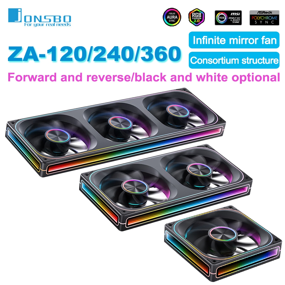 JONSBO ZA-120/240/360 Case Fan ARGB Around Thousand Layer Mirror ...