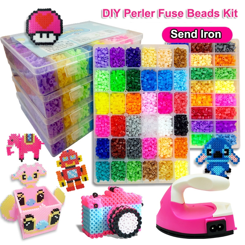 Fast Delivery 14000PCS Perler Beads 5mm 2.6mm 24 colours Set *(Iron Is ...