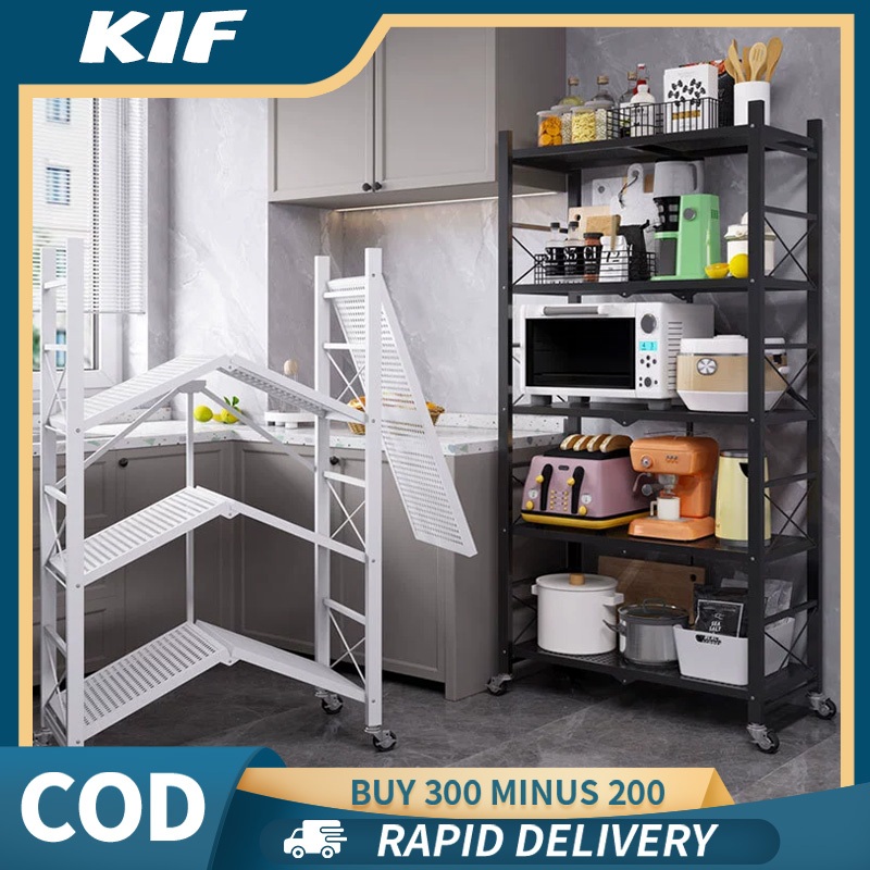 Rak Dapur Rak Barang Serbaguna Rak Besi Foldable Storage Rack Kitchen ...
