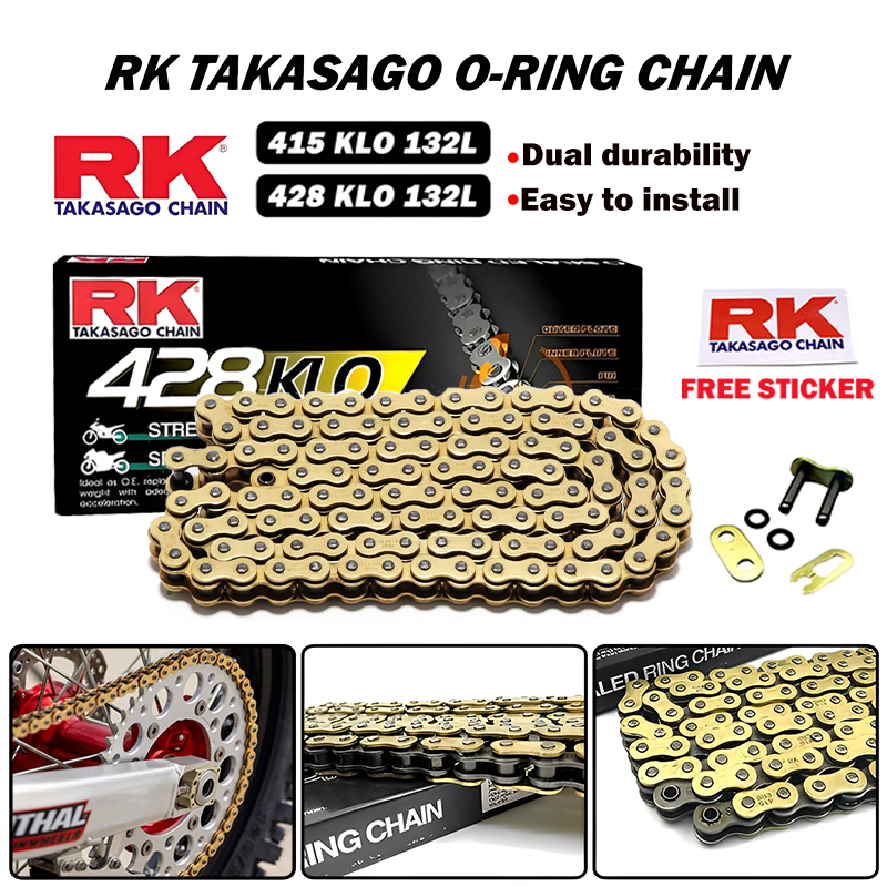 RK O-Ring Chain 415/428 KLO Gold Chain Rantai 428 415 132L Chain Rkm ...