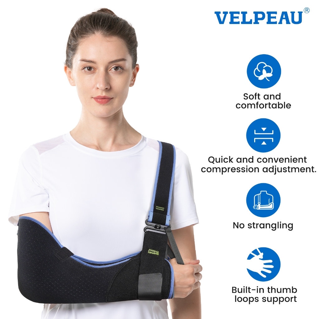 VELPEAU Arm Sling Shoulder Immobilizer - Rotator Cuff Support Brace ...