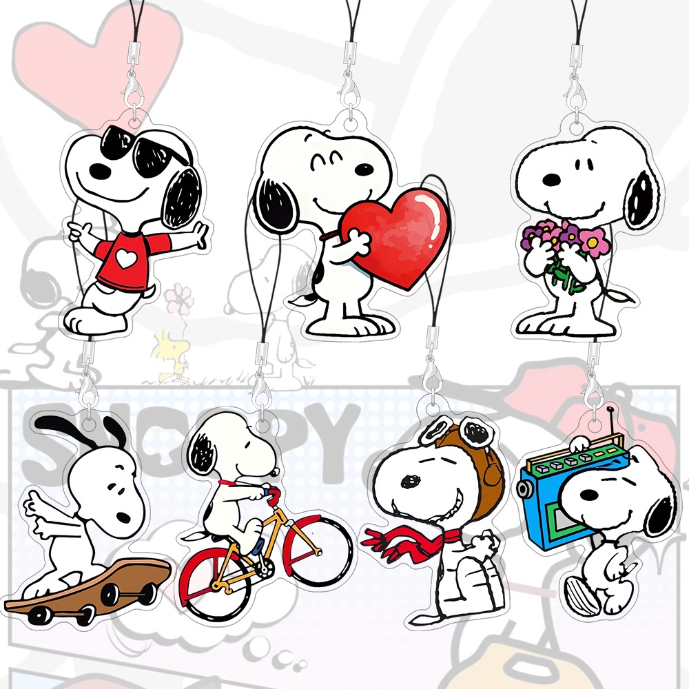 30mm Mini Acrylic Phone Straps Snoopy Cute Bag Charms Animation ...