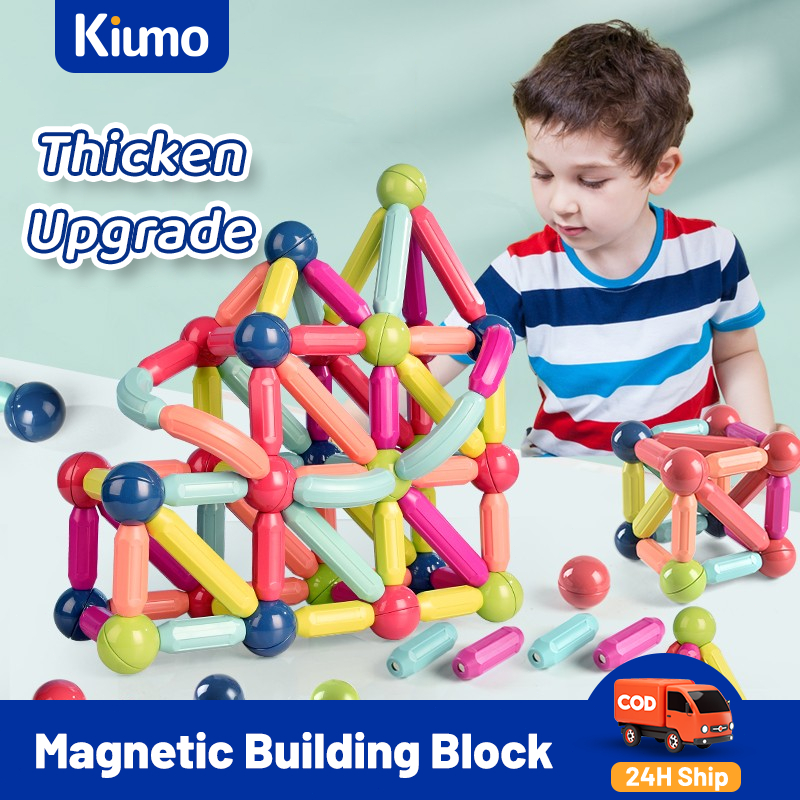 Kiumo Magnetic Stick Balls Toys Building Block Sensory For Kids ...