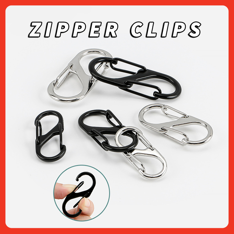 5 Pcs Zipper Clips Anti Theft Dual Spring Zipper Pull Locks S Shaped ...