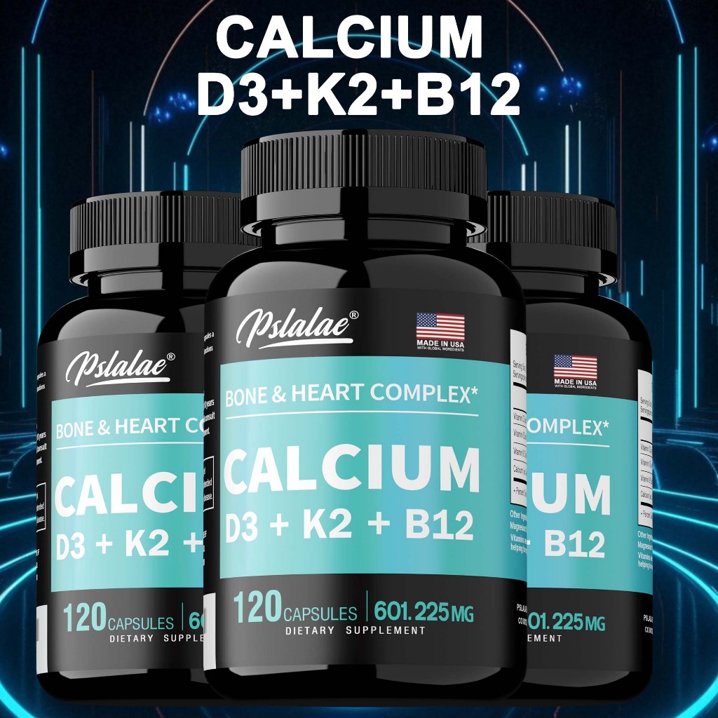 Calcium Supplement - With Vitamin D3 & K2 - Bone Health, Strength ...