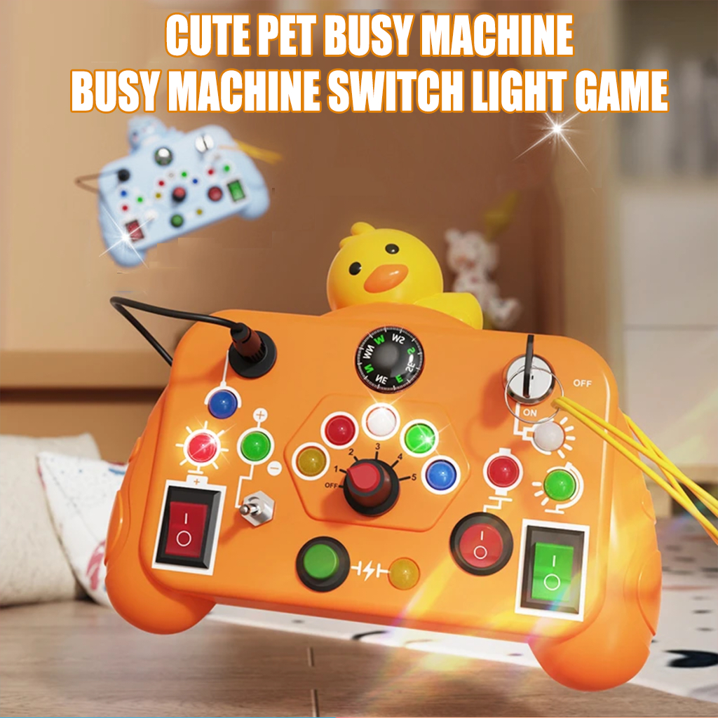 Toddler Animal Busy Board with LED Light Baby Light-up Switch Busy ...