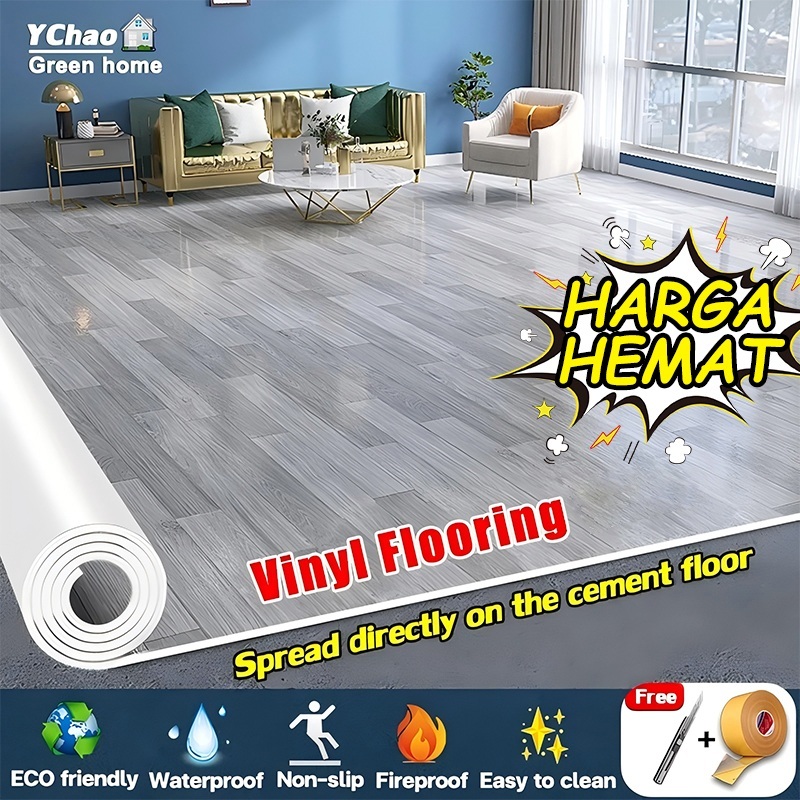 【Concrete floor paved directly】tikar getah tebal 1 gulung Vinyl ...