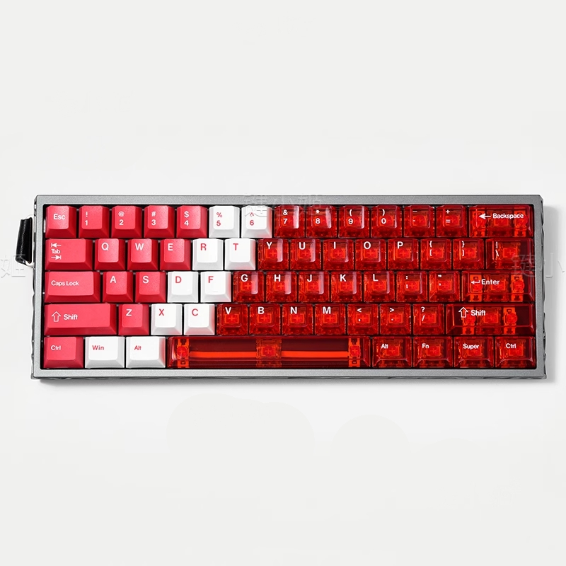 【Keycap Only】Red Three-colour Keycaps Transparent 150 Keys Light ...