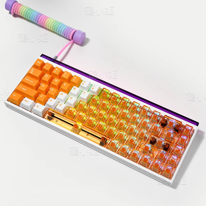 【Keycap Only】Orange Three-colour Keycaps Transparent 150 Keys Light ...