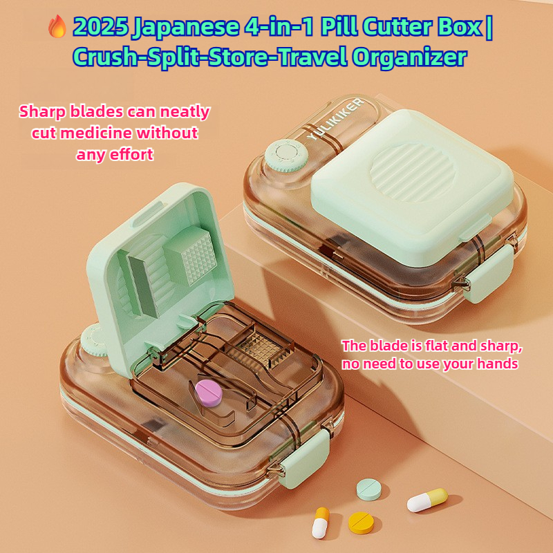 🔥2025 Japanese 4-in-1 Pill Cutter Box | Crush-Split-Store-Travel ...