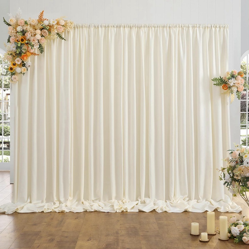 2pcs 1.6*2m Ivory White Wedding Curtain Backdrop Wedding Decor Chiffon ...